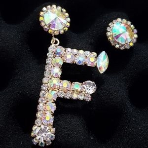 Jewelry | F Iridescent Earring With Stud On 1 Ear | Poshmark